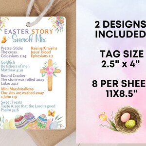 Religious Easter Story Snack Mix Printable Gift Tags, Easter Basket ...