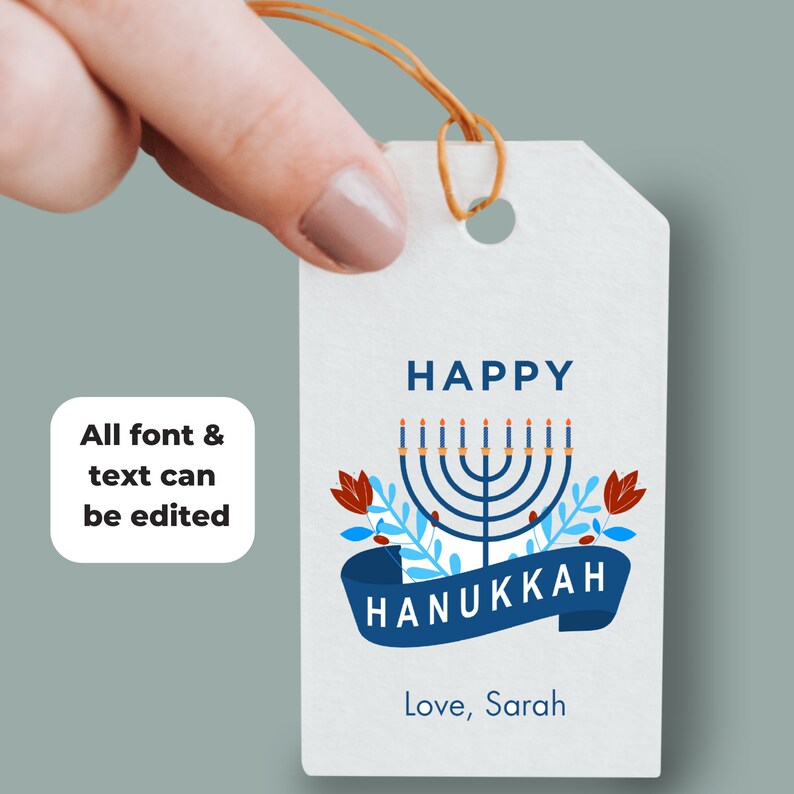 Editable Hanukkah Tags, Hanukkah Gift, Hanukkah Favor Tags, Hanukkah ...
