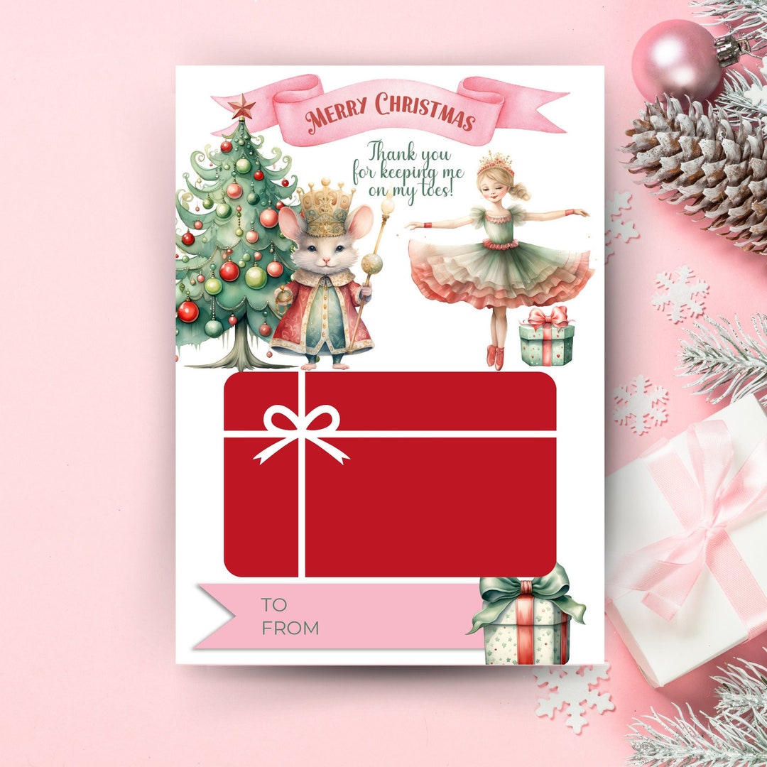 Editable Dance Card Holder, Teacher Gift, Christmas Gift Card, Dance ...