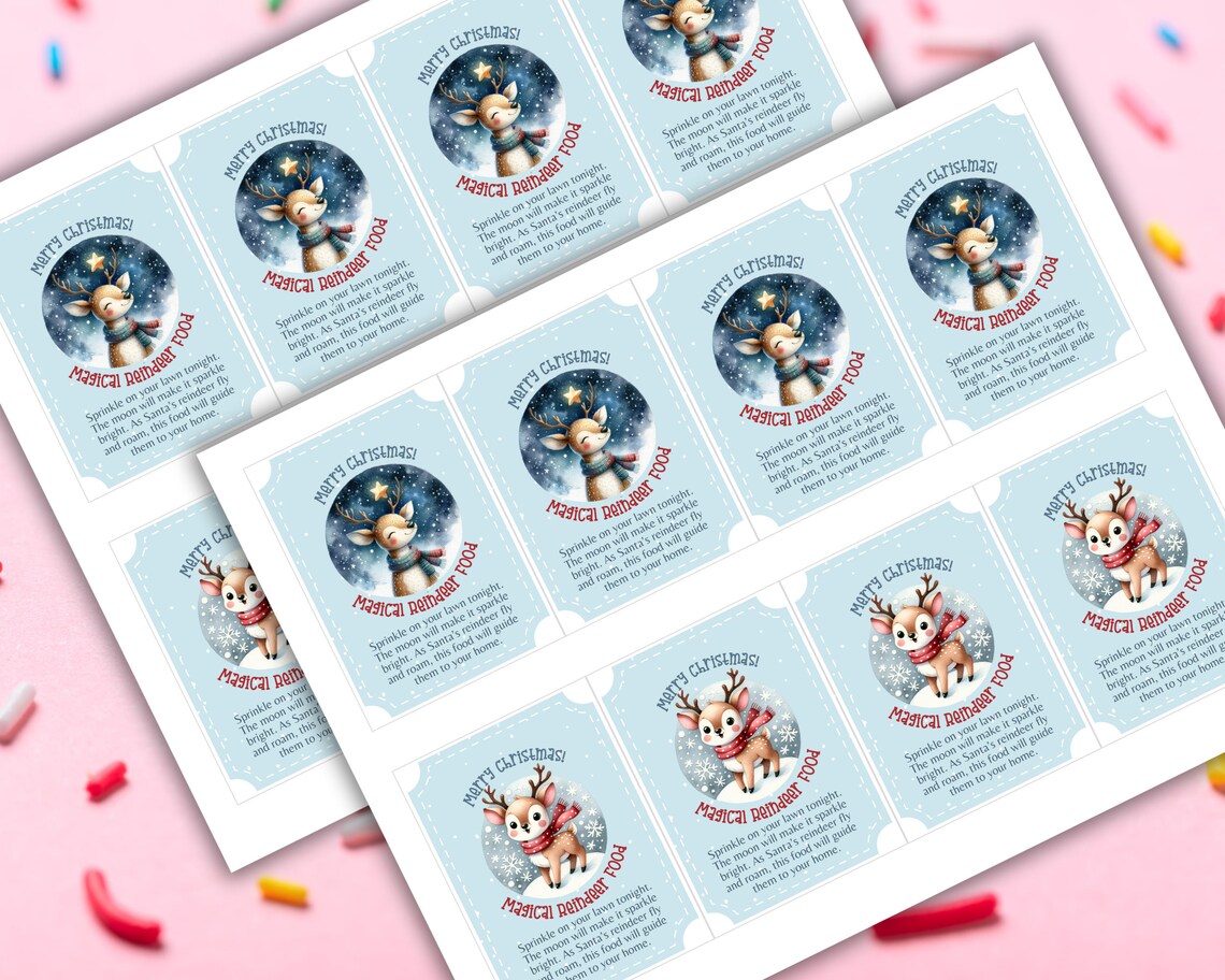 EDITABLE Reindeer Food Tags, Rudolph Treat, Magic Reindeer Food Label ...