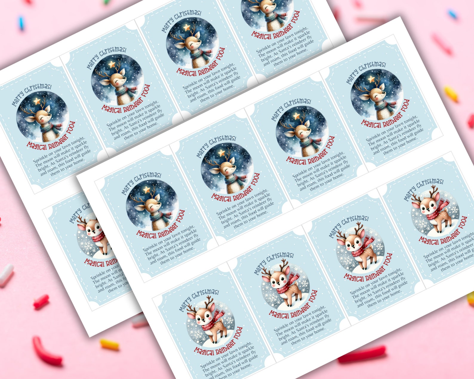 EDITABLE Reindeer Food Tags, Rudolph Treat, Magic Reindeer Food Label ...