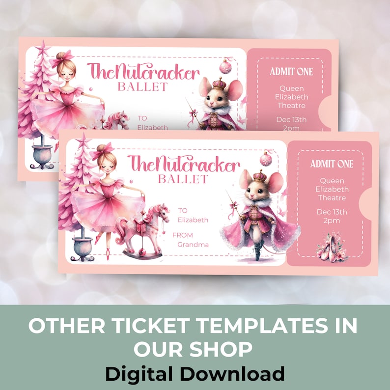 Editable Nutcracker Ticket Personalized Nutcracker Ballet - Etsy Canada