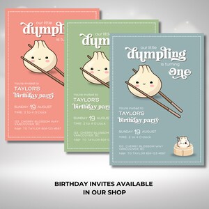 EDITABLE Little Dumpling Baby Shower Invitation Set, Gender Neutral ...