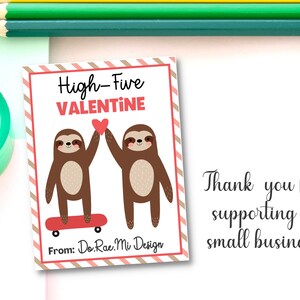 Sloth Valentines / Printable Valentine / Sloth Valentine Card / Instant ...