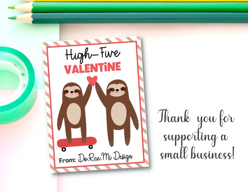 Sloth Valentines / Printable Valentine / Sloth Valentine Card / Instant ...