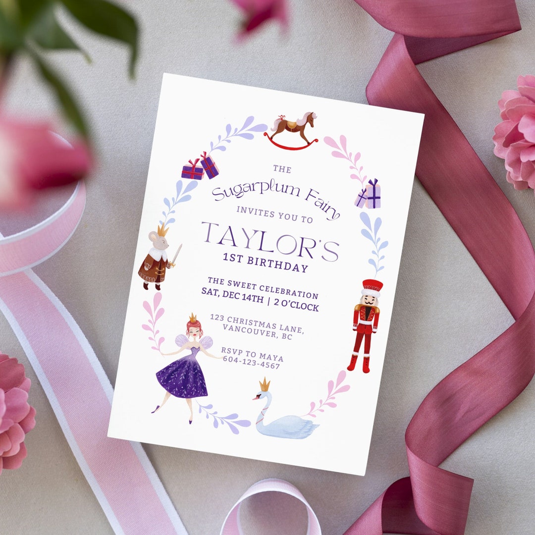 Editable Nutcracker Birthday Invitation, Nutcracker Ballet Christmas ...