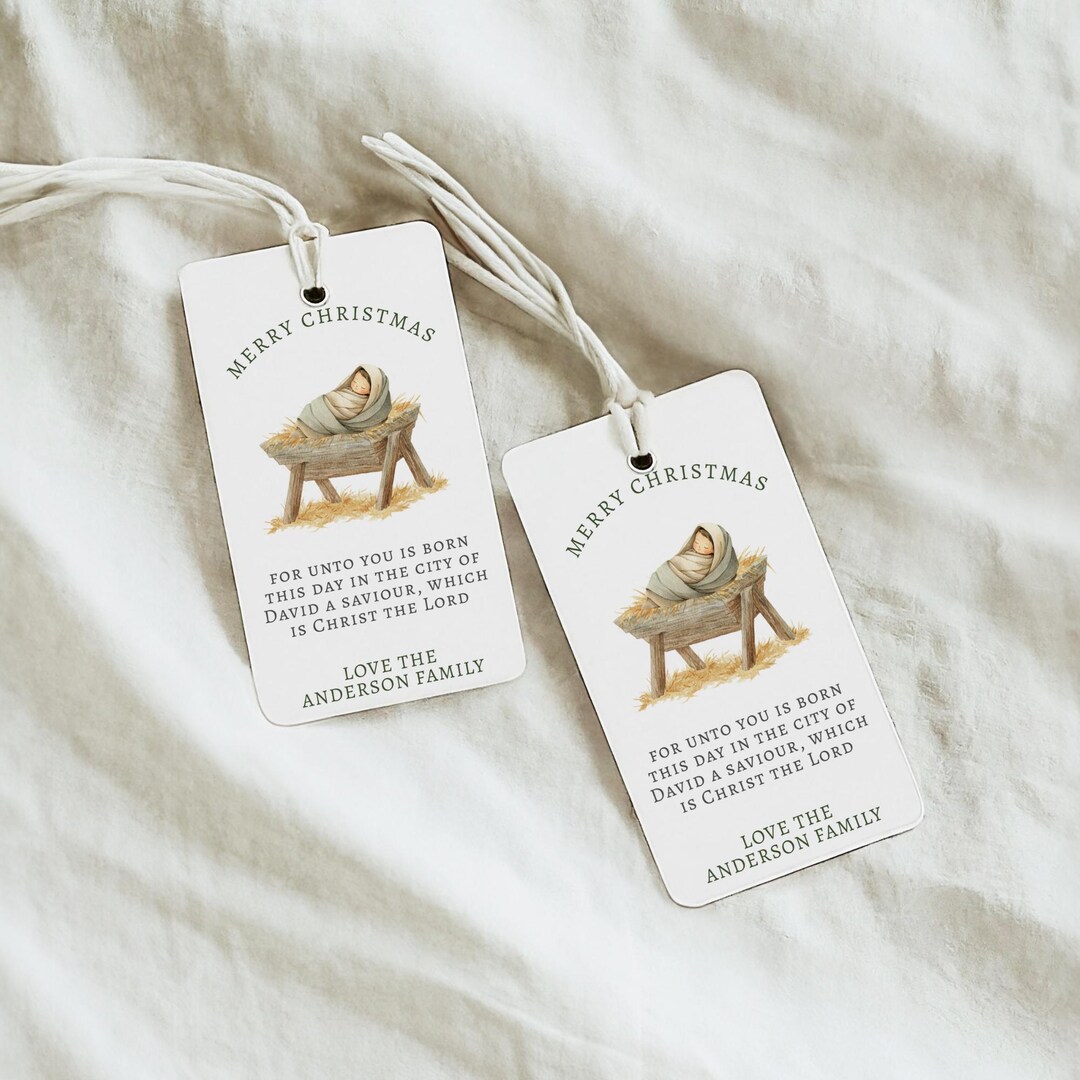 Printable Christian Nativity Gift Tags, Nativity Christmas Tags ...