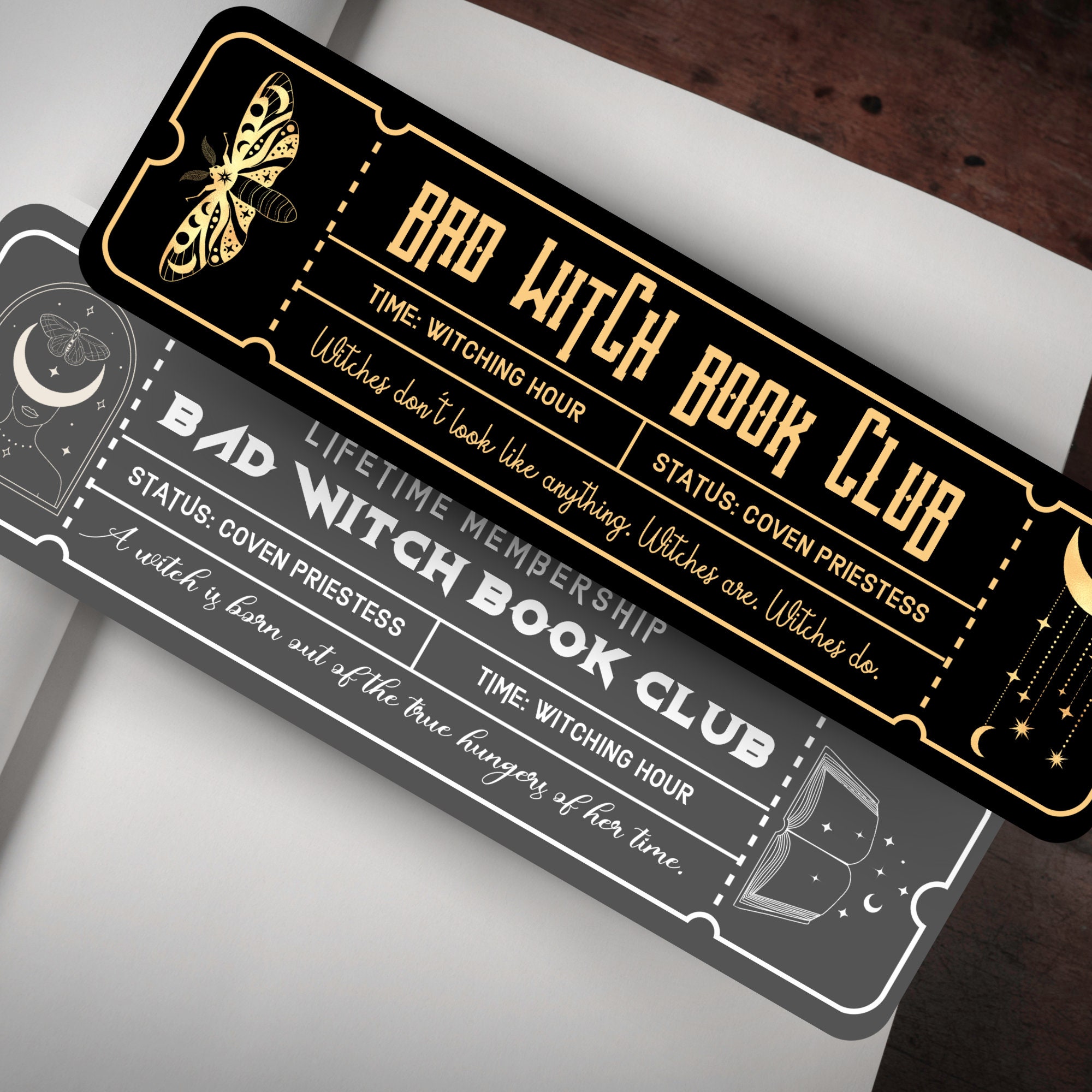 Bad Witch Book Club Bookmark, Witch Ticket Bookmarks, Witch Books ...