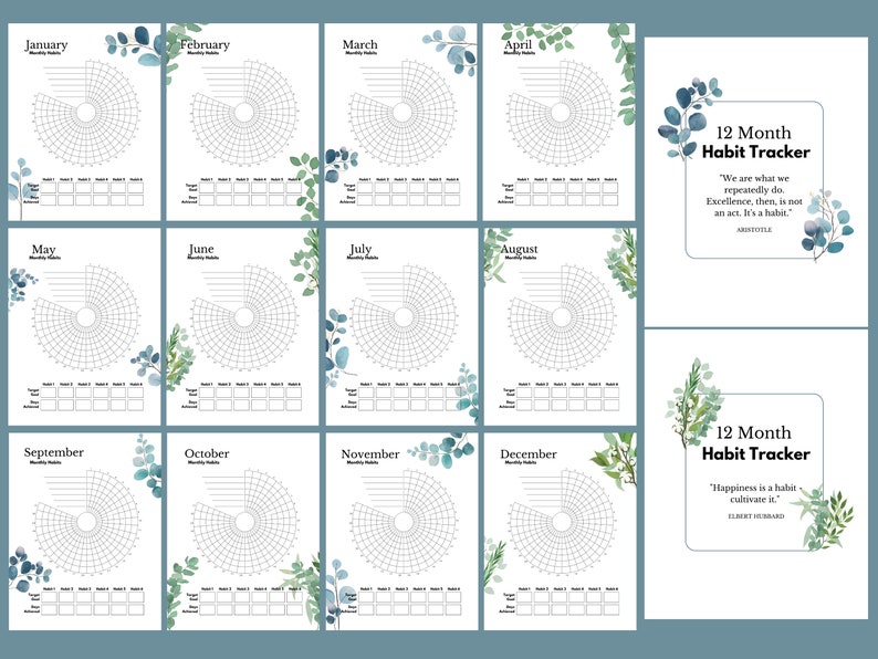 Circle Daily Habit Tracker / Habit Track Printable / Routine Track ...