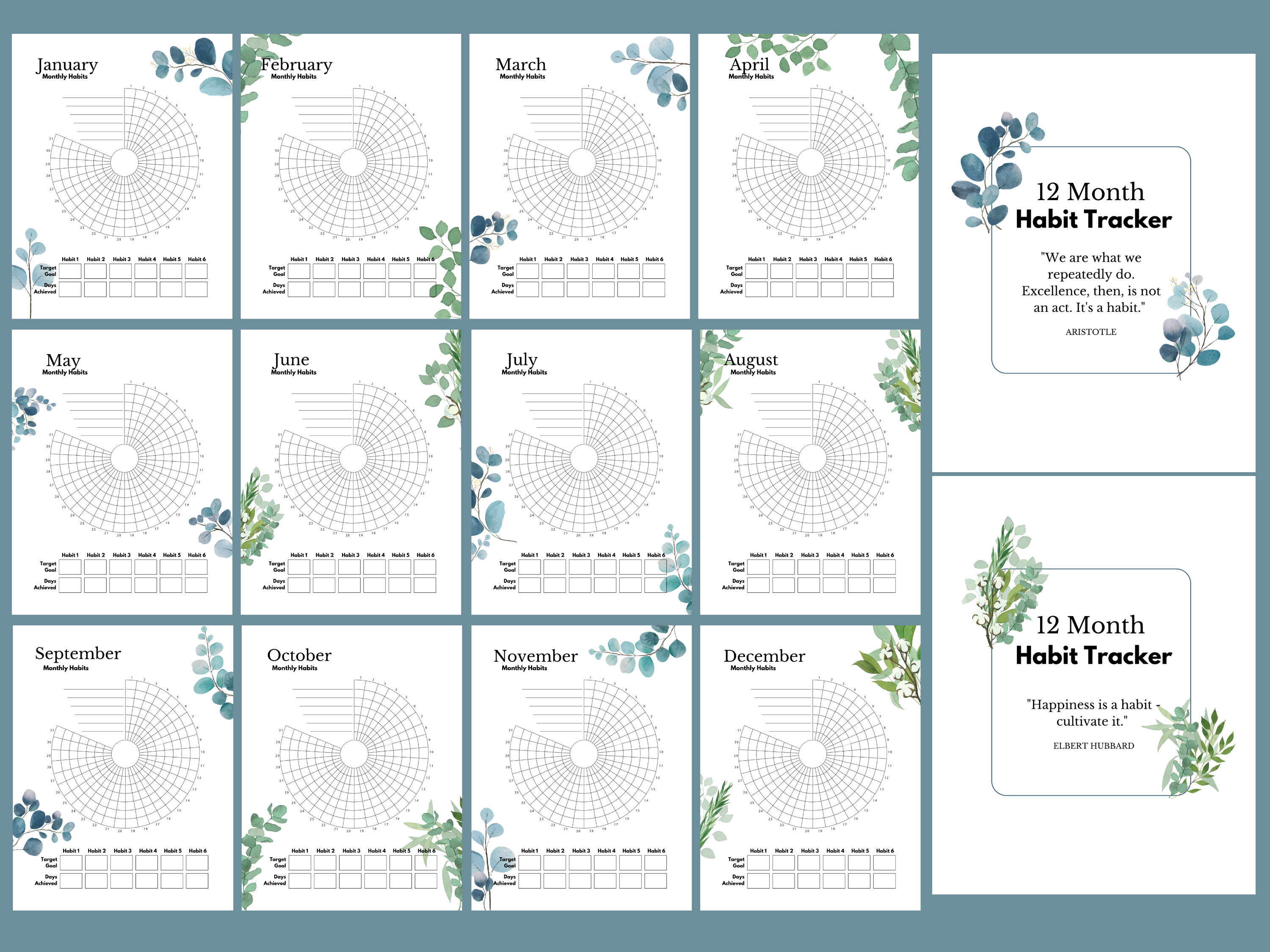 Circle Daily Habit Tracker / Habit Track Printable / Routine Track ...