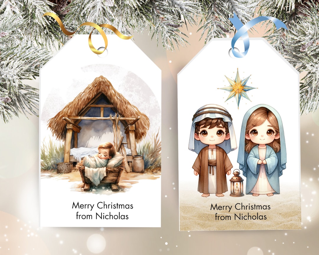 EDITABLE Kids Nativity Gift Tag, Christmas Printable Tags, Christmas ...