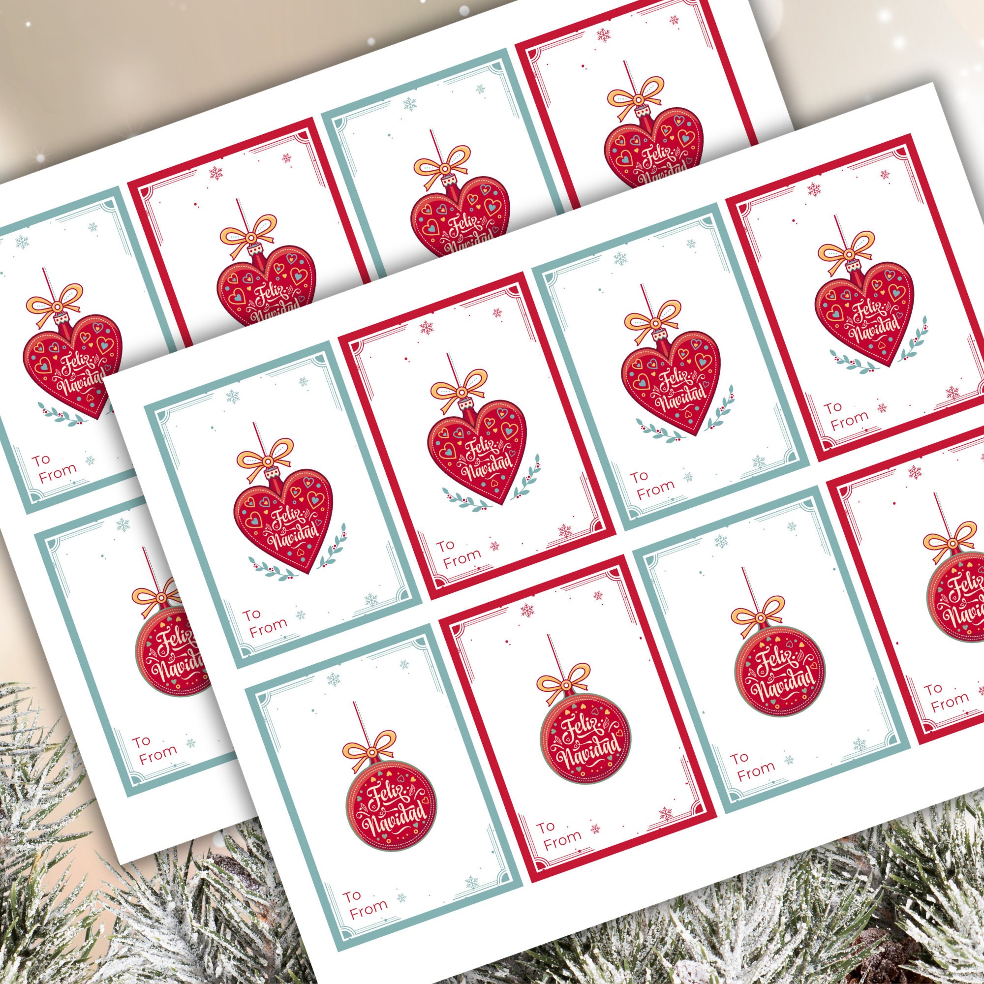 EDITABLE Feliz Navidad Tag, Spanish Christmas Gift Tags, Printable ...