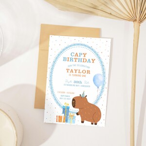 EDITABLE Capybara Birthday Invitation, Capy Birthday Party, Capybara ...