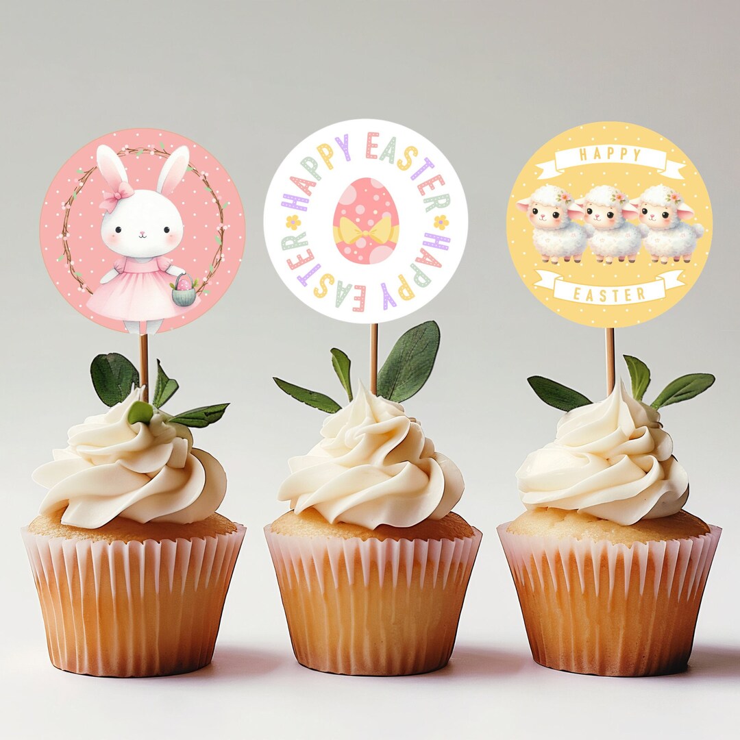 Easter Cupcake Toppers, Easter Cupcakes, Easter Chick, Easter Lamb ...