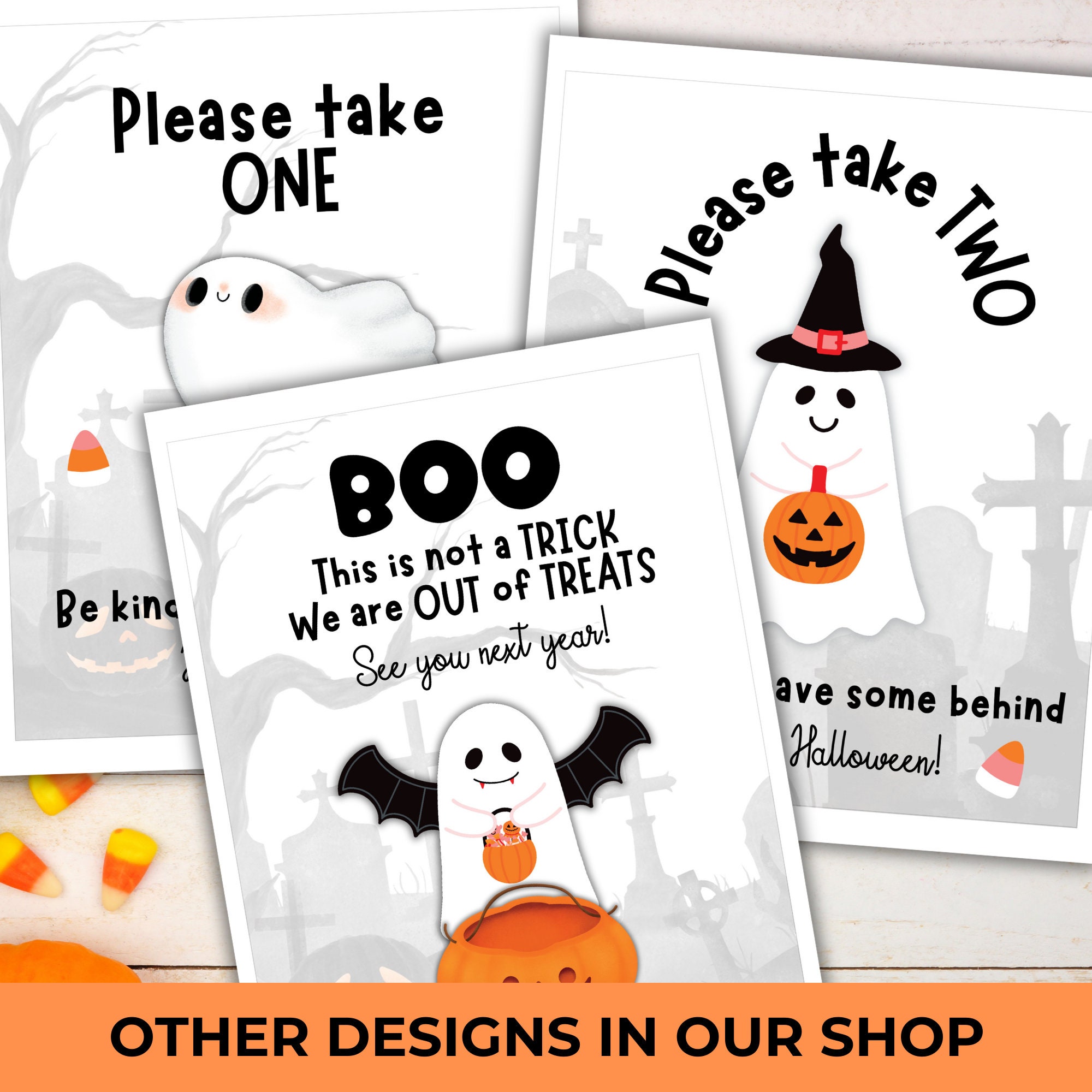 Please Take One Sign Halloween Printable, Out of Candy Sign, Trick or ...