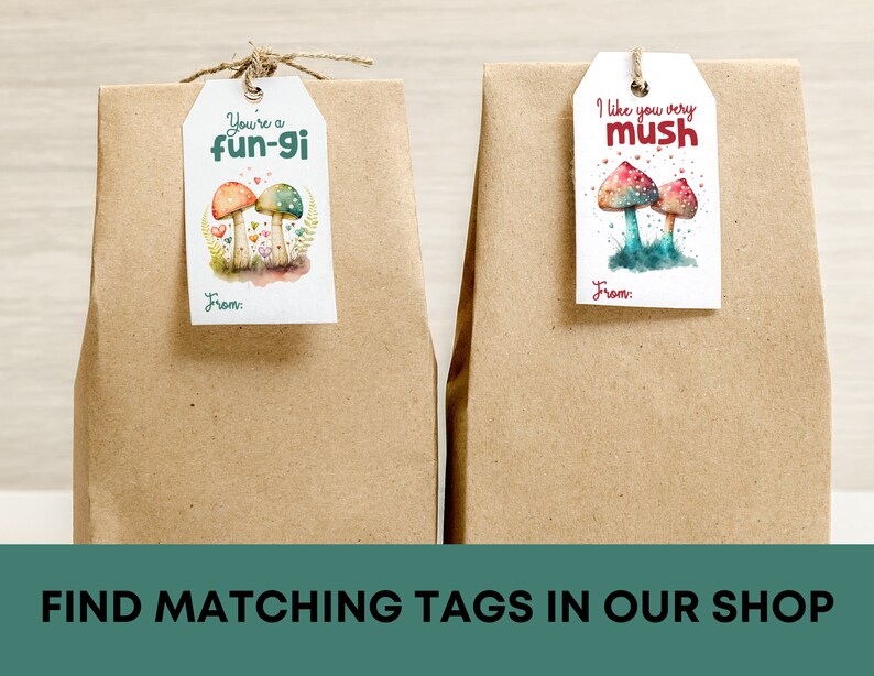 Mushroom Valentine / Printable PDF / Valentines Day Cards / - Etsy