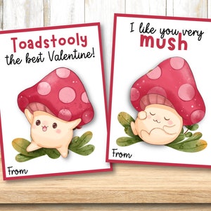 Mushroom Valentine / Printable PDF / Valentines Cards / Cards ...