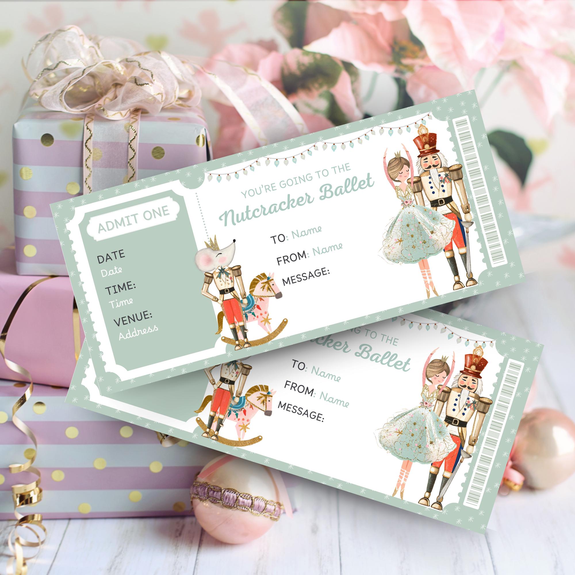 Editable Nutcracker Ticket , Personalized Nutcracker Ballet Surprise ...