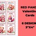 Red Panda Valentine Printable / Panda Valentine Cards / Donut ...