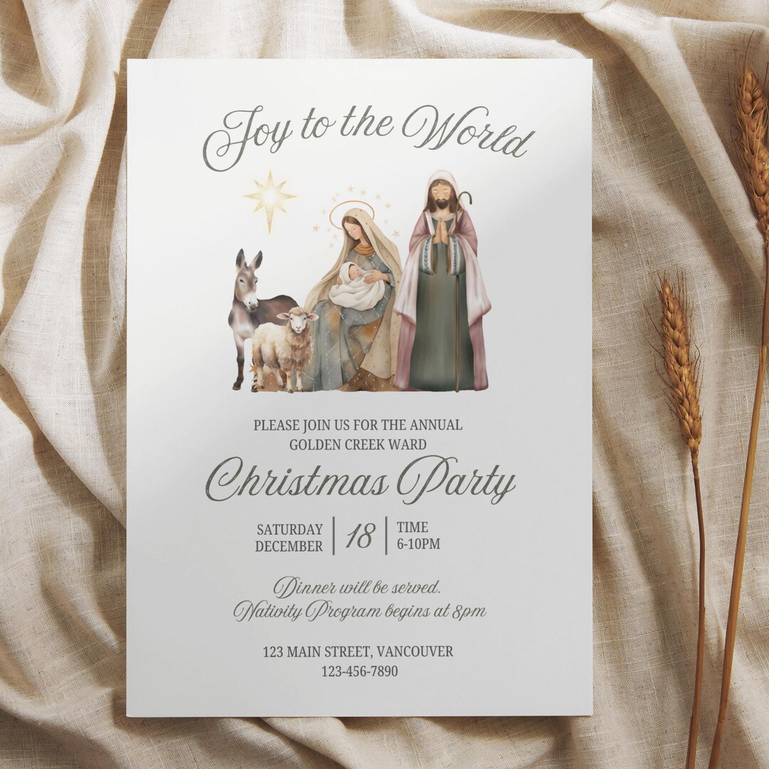 LDS Christmas Ward Party Invite, Church Christmas Party, Christmas ...
