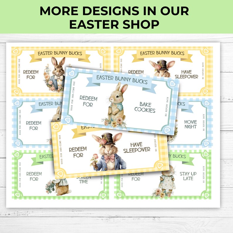 Editable Printable Easter Bunny Bucks, Easter Coupon Printable ...