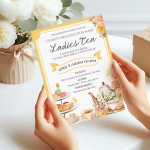 EDITABLE Tea Party Event Ticket, High Tea Party Template, Tea Party ...