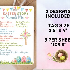 Religious Easter Story Snack Mix Printable Gift Tags, Easter Basket ...