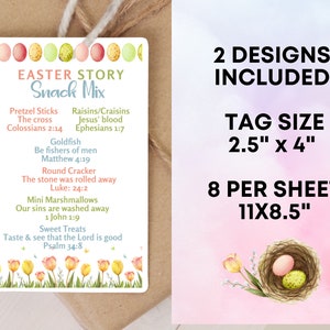 The Easter Story Snack Mix Printable Tag and Bag Topper, Easter Basket ...