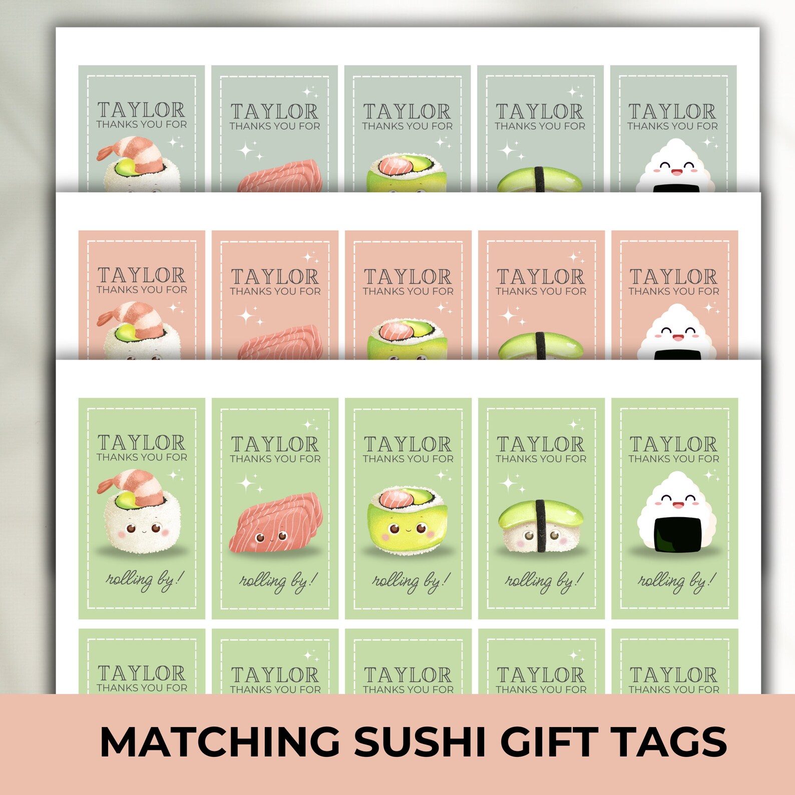 EDITABLE Sushi Birthday Invite, Japanese Party, Wasabi,kawaii Sushi ...