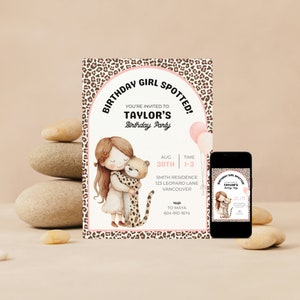 EDITABLE Leopard Birthday Invitation, Wild One Cheetah Birthday Party ...