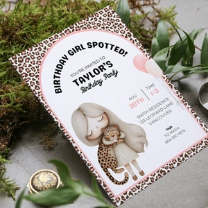 EDITABLE Leopard Birthday Invitation, Wild One Cheetah Birthday Party ...
