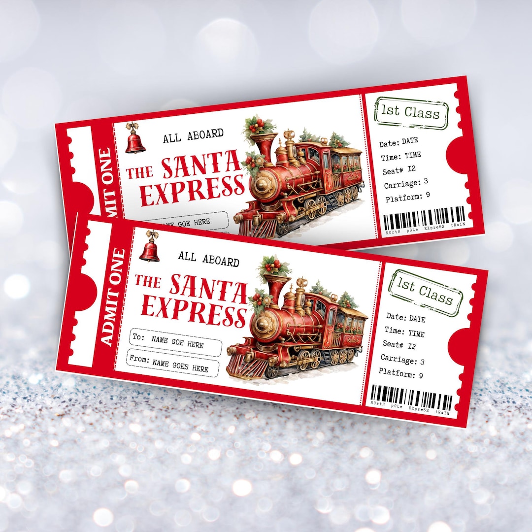 Polar Train Ticket Template, Personalized Surprise Gift Certificate ...