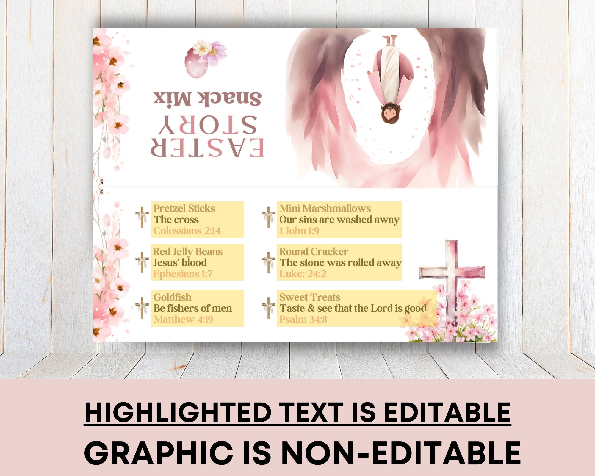 EDITABLE Easter Story Snack Mix Printable Tag Easter Bag Topper, Easter ...