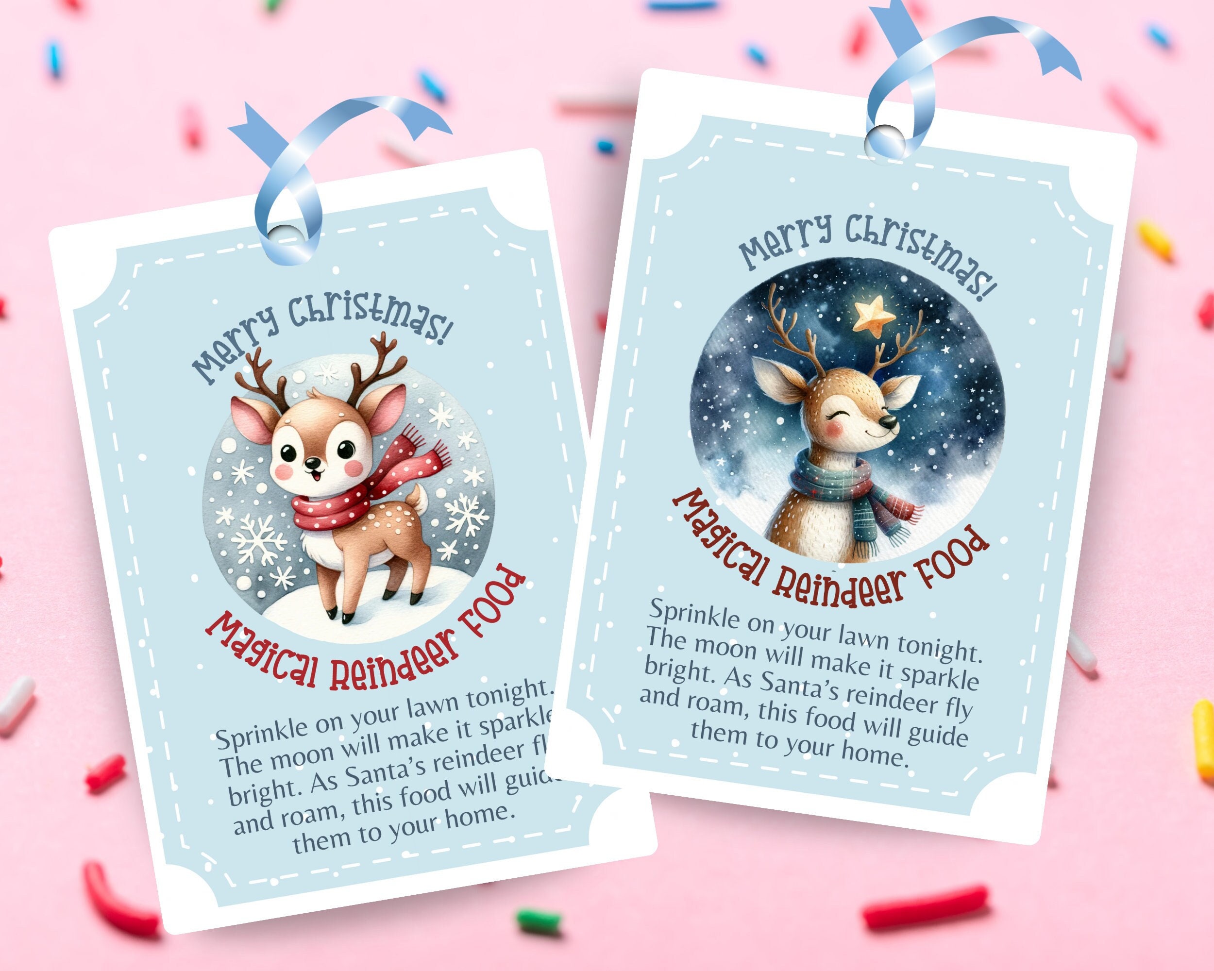EDITABLE Reindeer Food Tags Rudolph Treat Magic Reindeer - Etsy Canada