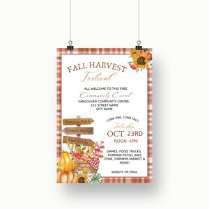 Editable Fall Harvest Party Invite, Fall Church Celebration, Fall ...