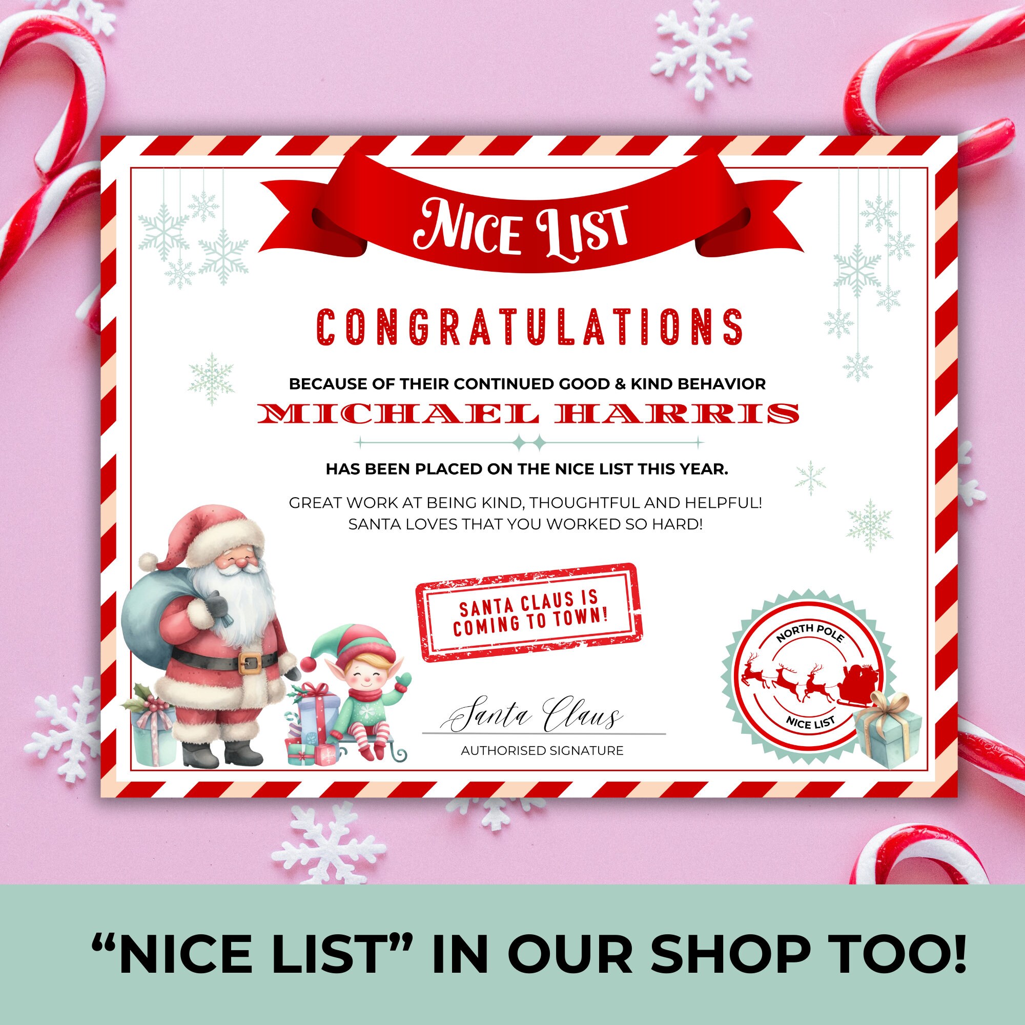 Editable Santa Naughty List Warning Letter Template Christmas - Etsy