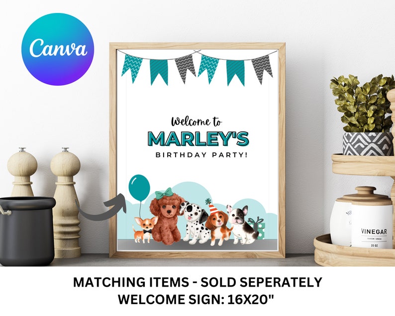 Dog Cupcake Toppers Editable Toppers Puppy Birthday Dog - Etsy