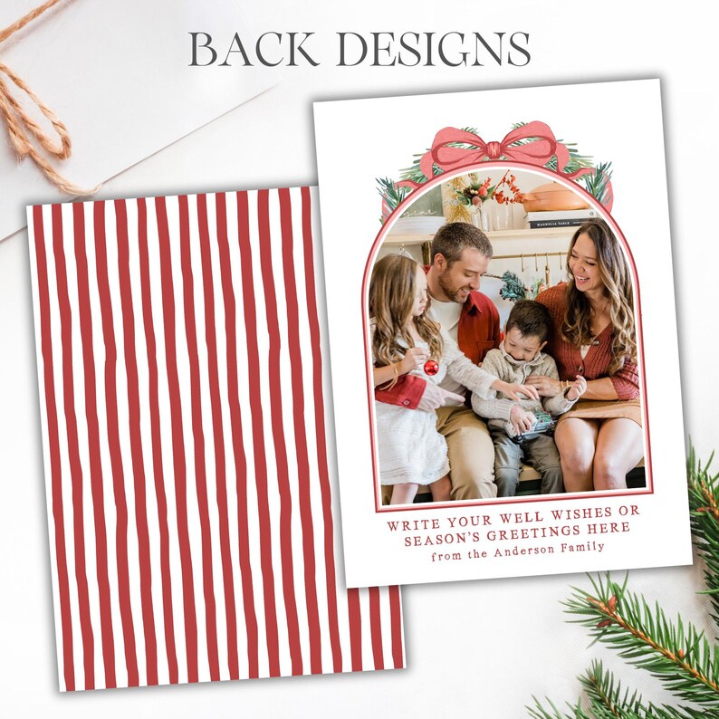 Editable Christmas Card Printable, Watercolor Red Green Christmas ...