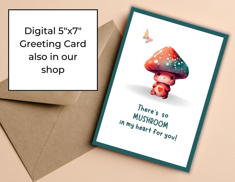 Mushroom Valentine / Printable PDF / Valentines Day Tags / - Etsy