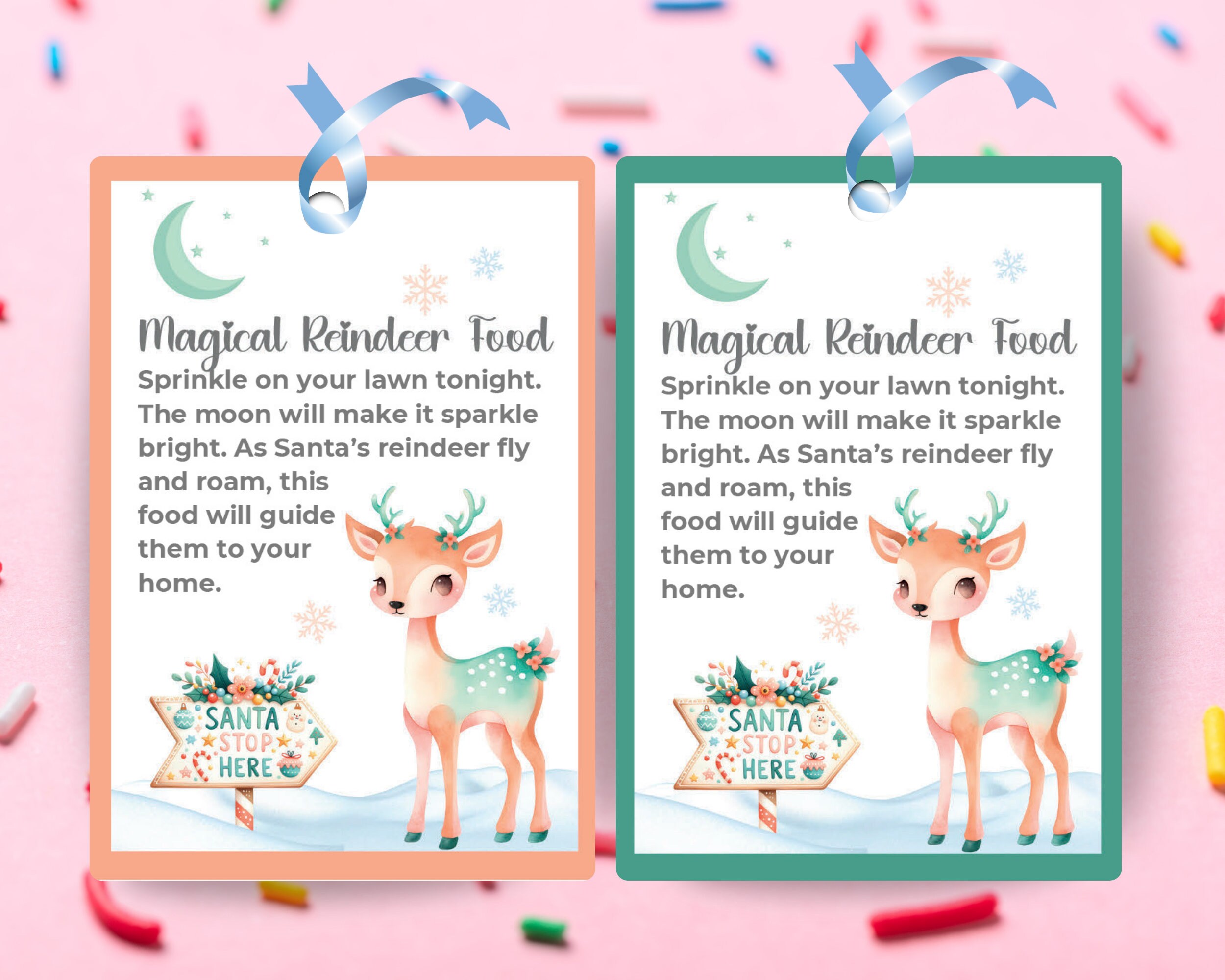 EDITABLE Reindeer Food Tags, Rudolph Treat, Magic Reindeer Food Label ...