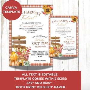 Editable Fall Harvest Party Invite, Fall Church Celebration, Fall ...