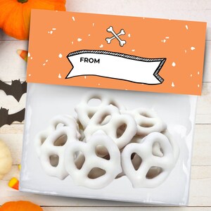 Editable Skeleton Halloween Treat Bag Toppers, Bag of Bones Bag Topper ...