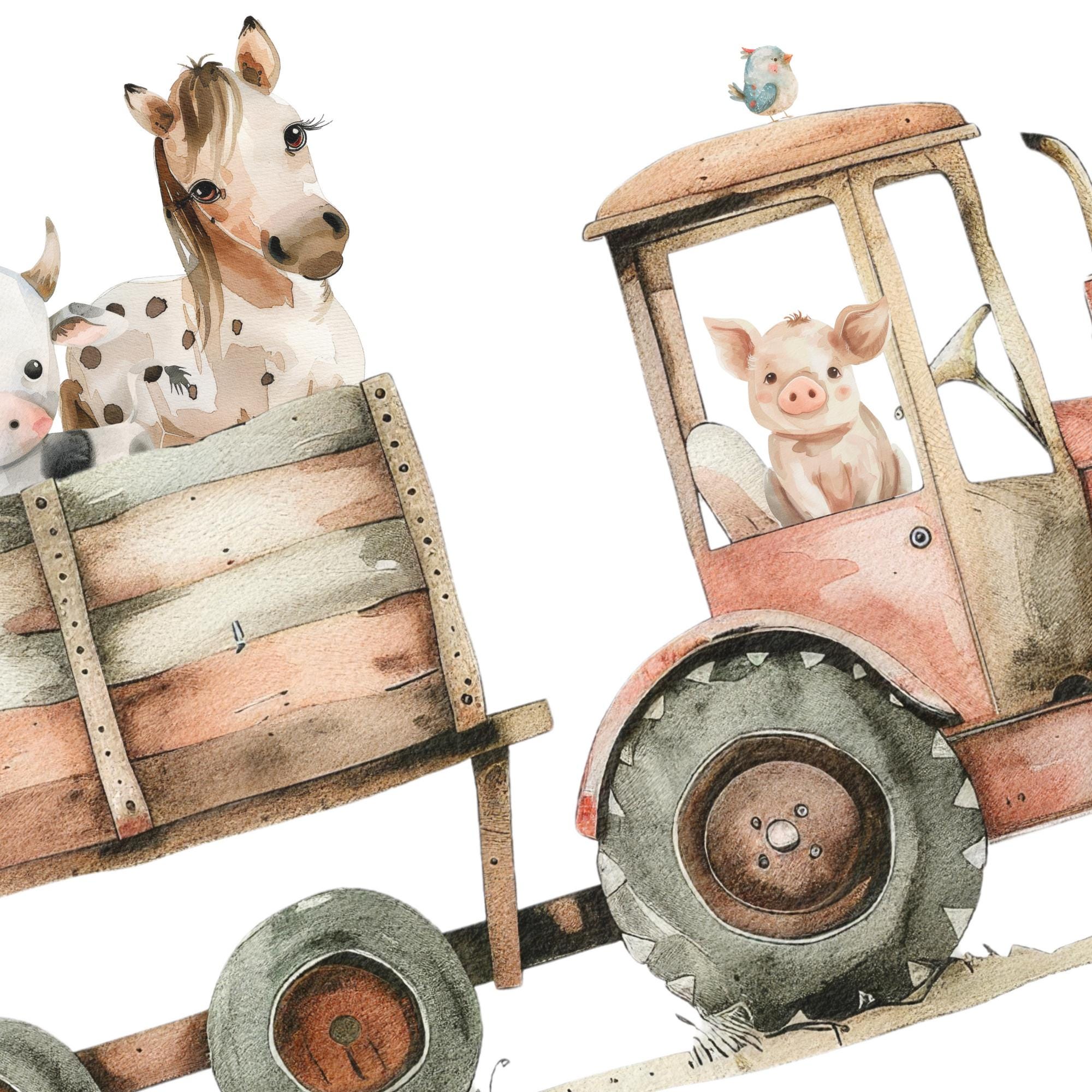 Farm Nursery Prints, Tractor Nursery Decor, Farm Animal Art Prints, New ...