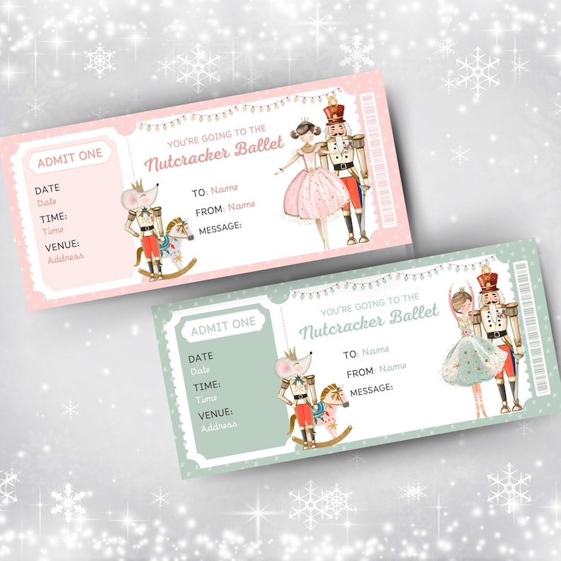 Editable Nutcracker Ticket , Personalized Nutcracker Ballet Surprise ...