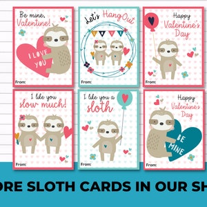 Sloth Valentines / Coloring Pages / Printable Valentine / Sloth ...