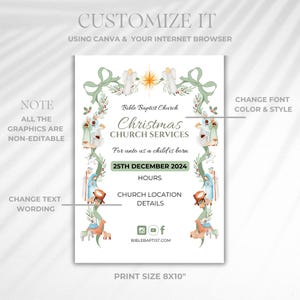 Nativity Church Flyer Template, Editable Church Poster, Set of 3 ...