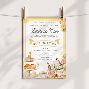 EDITABLE Tea Party Event Ticket, High Tea Party Template, Tea Party ...