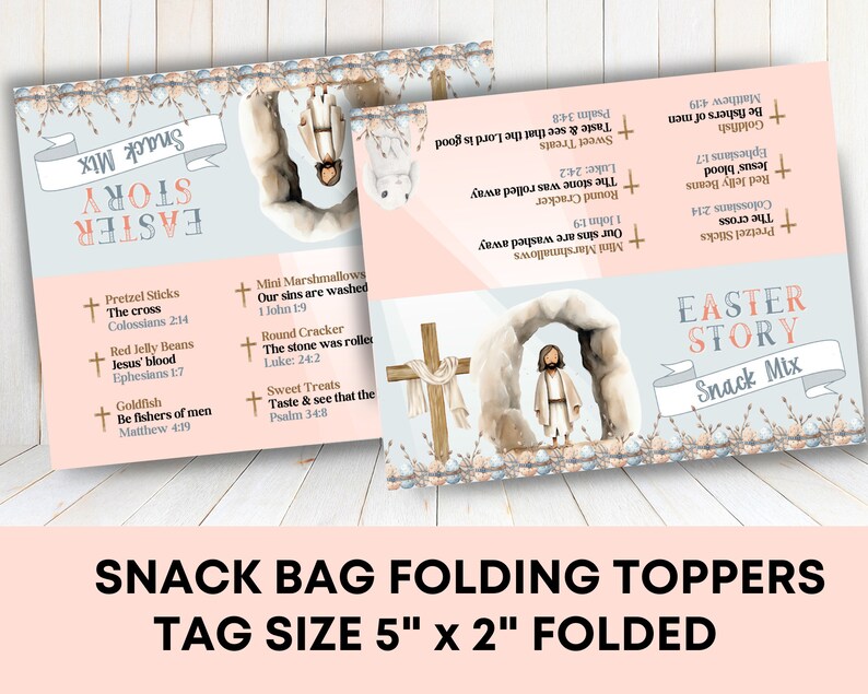EDITABLE Easter Story Snack Mix Printable Tag Easter Bag Topper, Easter ...