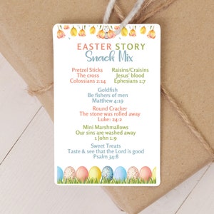 Religious Easter Story Snack Mix Printable Gift Tags, Easter Basket ...