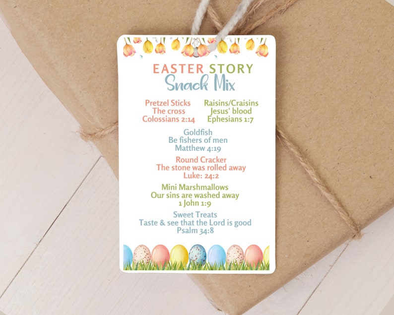 Religious Easter Story Snack Mix Printable Gift Tags Easter - Etsy
